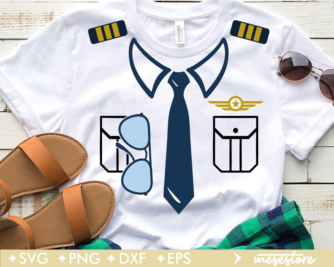 Pilot SVG Pilot Uniform Svg Pilot Costume Svg Svg Dxf Eps | Etsy Canada