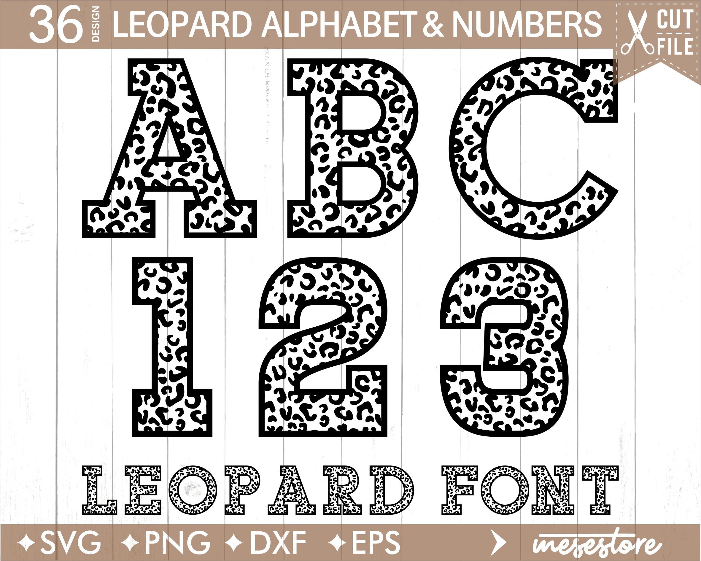 Leopard Print Athletic Alphabet and Numbers for Silhouette - Etsy