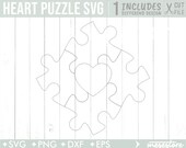 Heart Puzzle SVG Cut File Puzzle Svg Svg Dxf Eps Png Files - Etsy