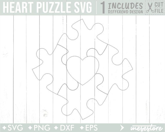 Heart Puzzle SVG Cut File Puzzle Svg Svg Dxf Eps Png Files | Etsy Singapore