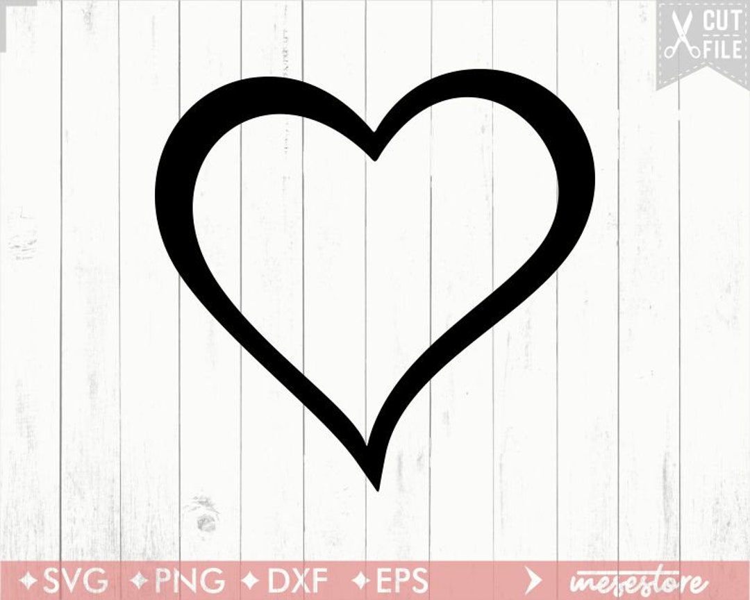 Heart Svg File, Hand Drawn Heart Svg, Svg Dxf Eps Png Files for Cutting ...