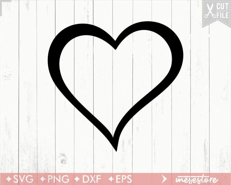 Heart Svg File Hand Drawn Heart Svg Svg Dxf Eps Png Files - Etsy
