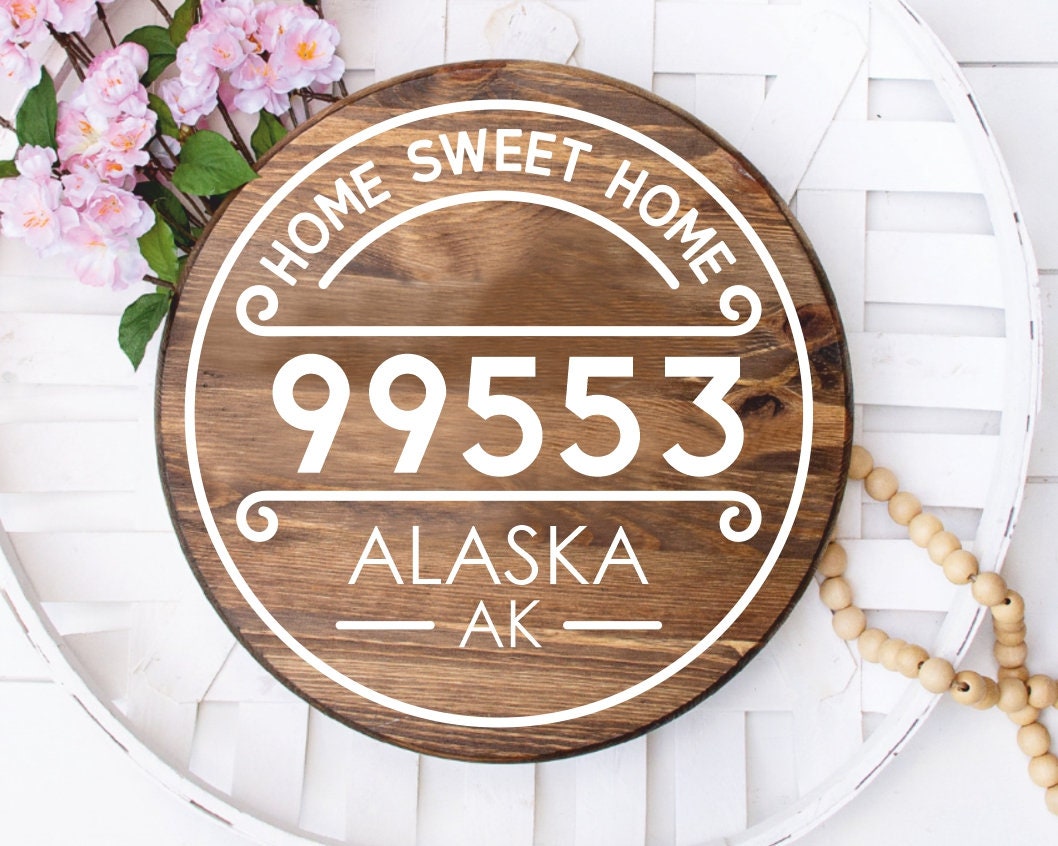 Zip Code Frame SVG Home Sweet Home Svg Round Home Cut File | Etsy