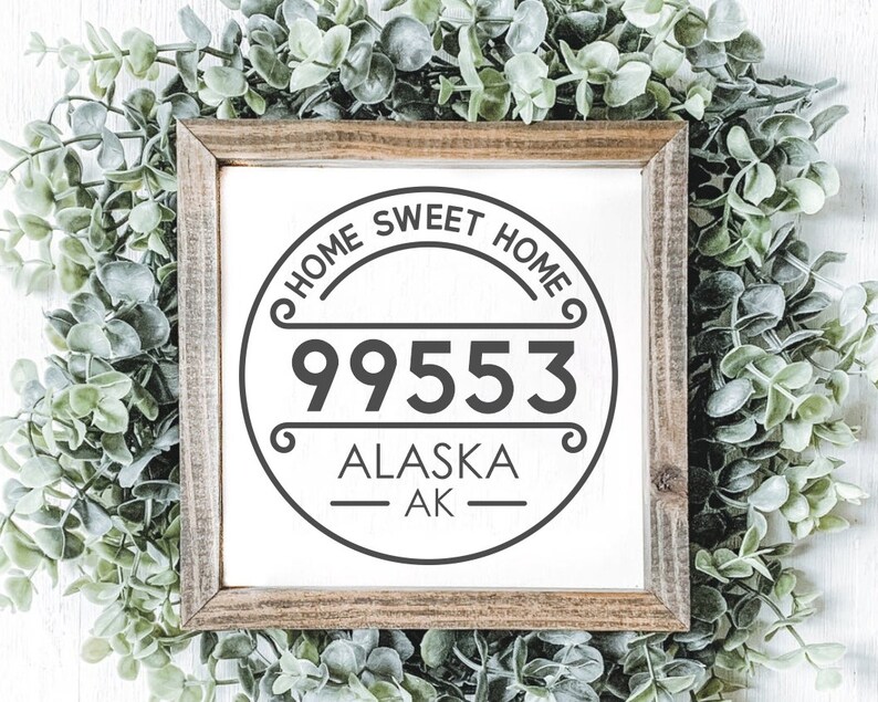 Zip Code Frame SVG Home Sweet Home Svg Round Home Cut File | Etsy