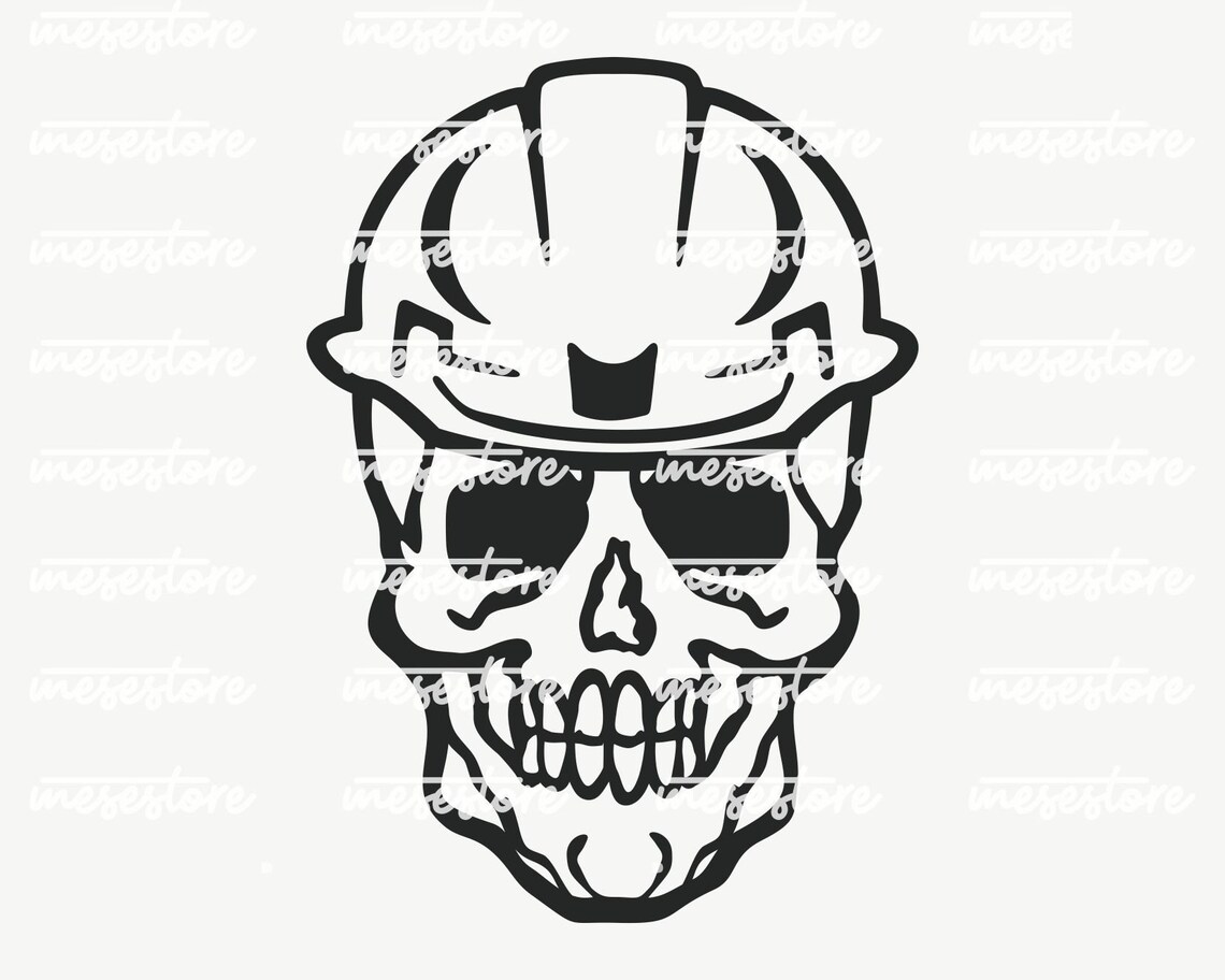 Skull With Hard Hat SVG File Svg Dxf Eps Png Files for - Etsy