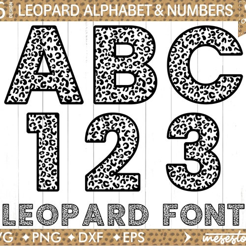 Leopard Print Athletic Alphabet and Numbers for Silhouette - Etsy