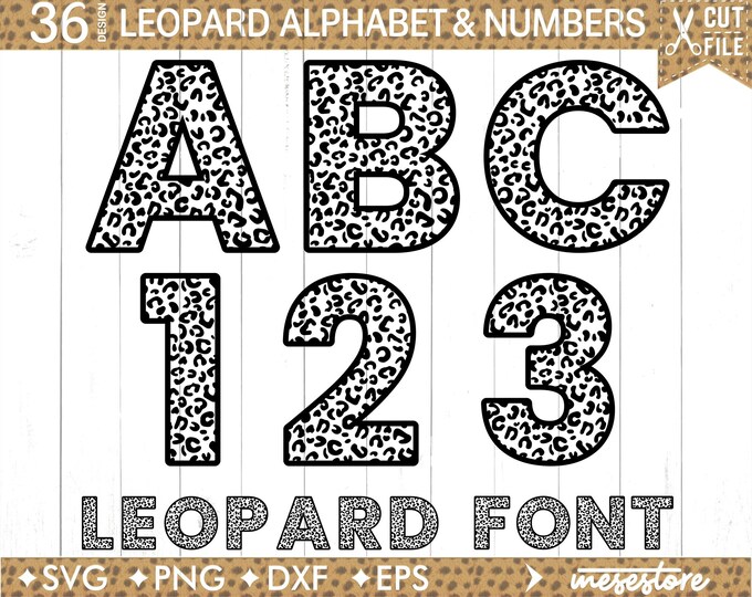 Leopard Print Svg, Leopard Print Athletic Alphabet and Numbers for ...