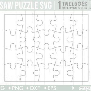 Jigsaw Puzzle Svg, Rectangular Puzzle SVG Cut File, Svg Dxf Eps Png ...