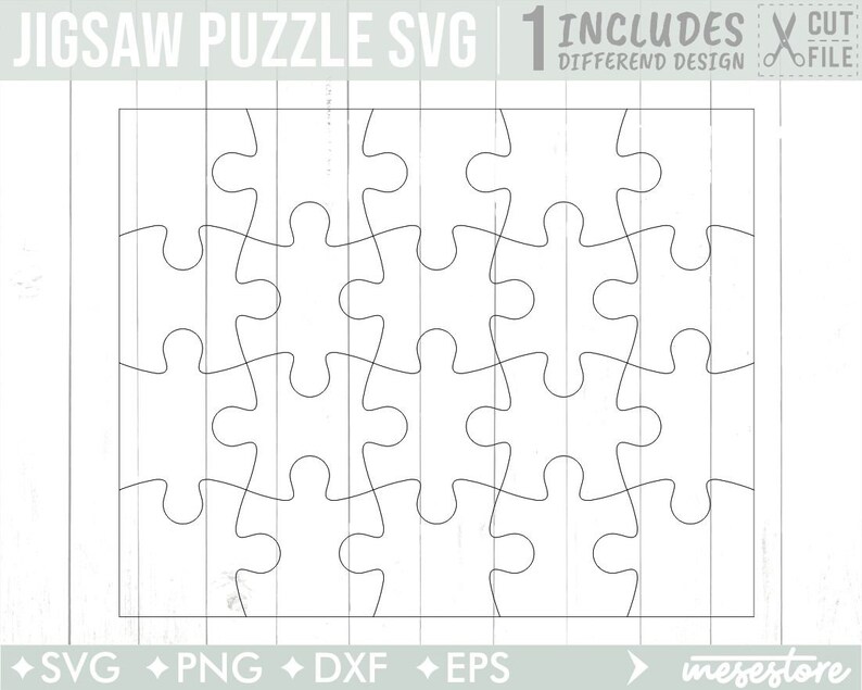 Jigsaw Puzzle Svg Rectangular Puzzle SVG Cut File Svg Dxf - Etsy