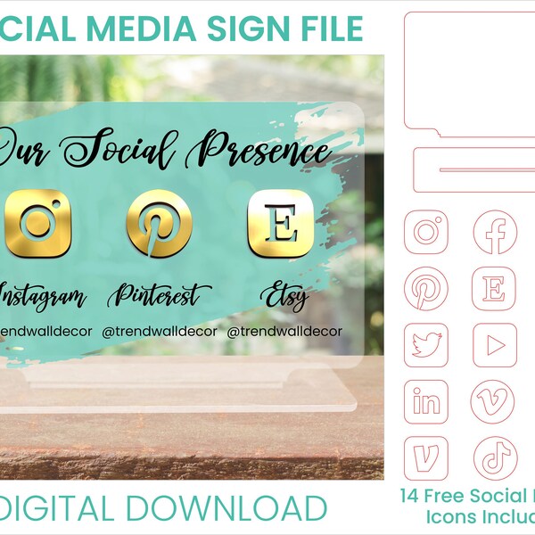 Social Media Sign - Etsy