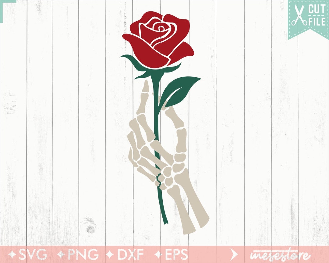 Skeleton Hand Rose Svg, Hands Death Svg, Skull Rose Svg, Flower Tattoo ...