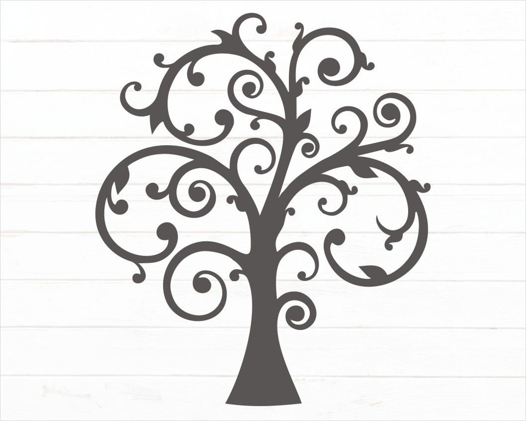 Swirl Tree SVG / Family Tree, Curly Tree, Svg, Dxf, Png Eps / Digital ...