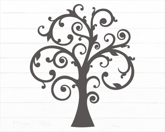 Swirl Tree SVG / Family Tree Curly Tree Svg Dxf Png Eps / - Etsy