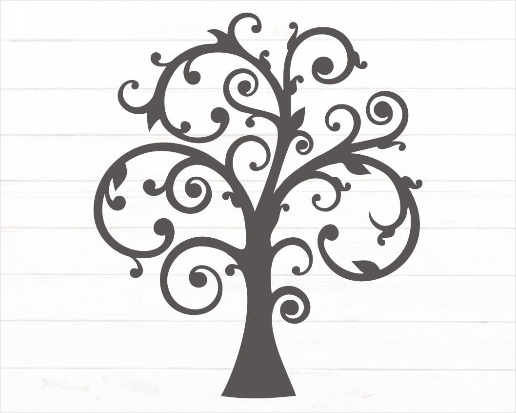 Swirl Tree SVG / Family Tree Curly Tree Svg Dxf Png Eps / - Etsy UK