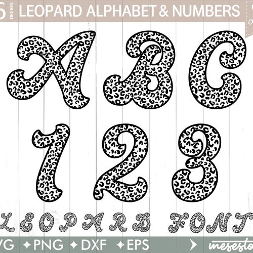 Leopard Print Athletic Alphabet and Numbers for Silhouette - Etsy