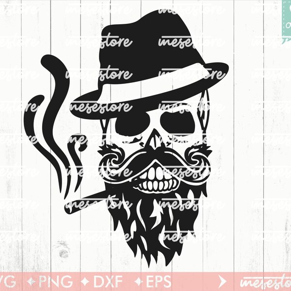 Smoking Skull Svg - Etsy