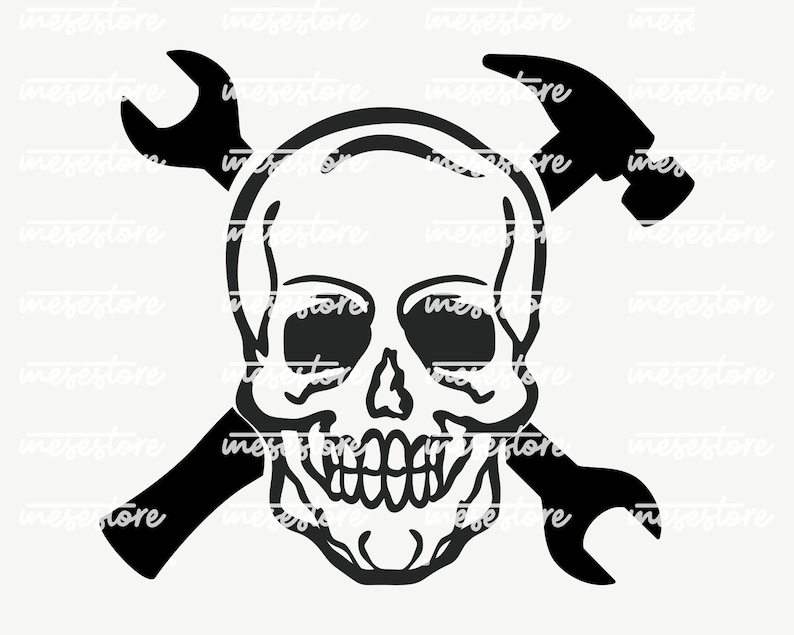 Union Carpenter Skull With SVG File Mechanic Skull SVG File | Etsy