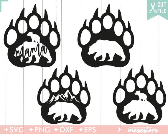 Grizzly Bear Paw Print Stencil