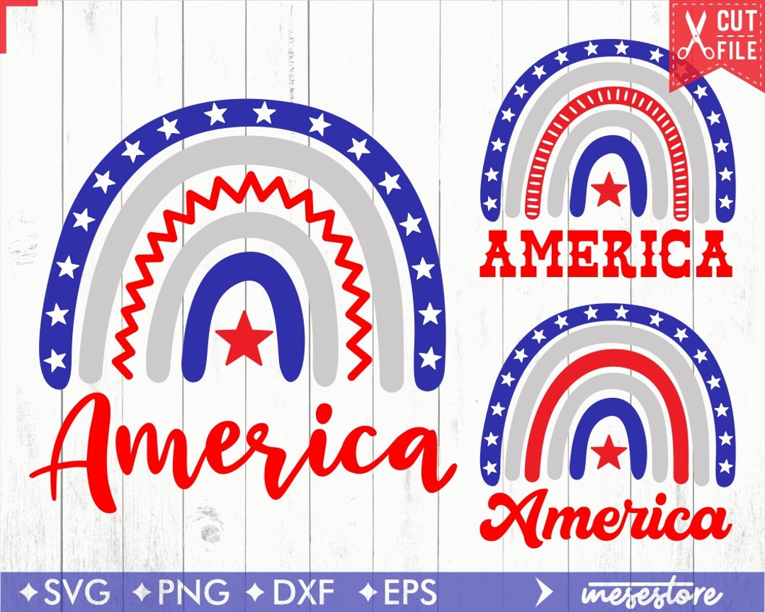 Rainbow America, Rainbow America Svg, Rainbow, Rainbow Svg, USA Flag ...