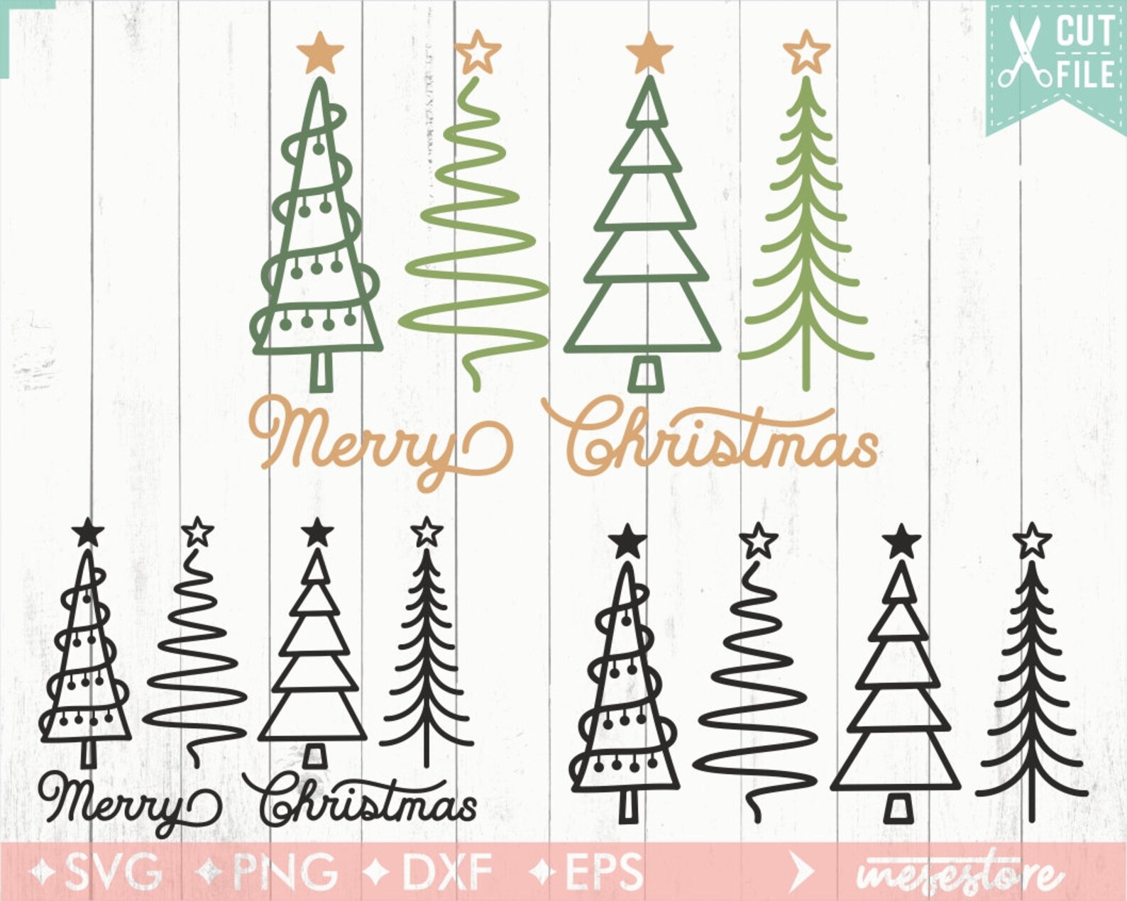 Christmas Tree Svg Svg Dxf Eps Png Files for Cutting Machines | Etsy