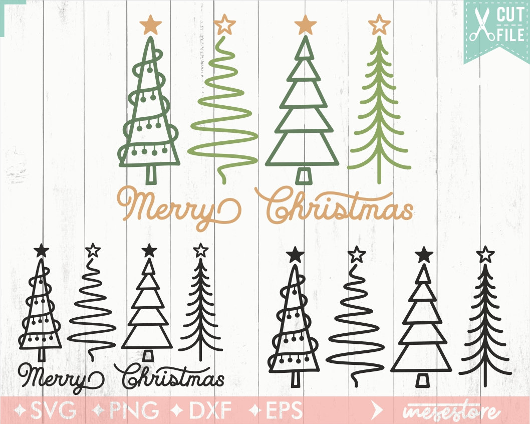 Christmas Tree Svg Svg Dxf Eps Png Files for Cutting Machines - Etsy