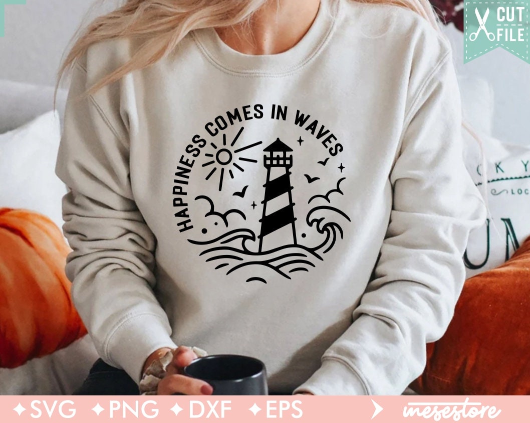 Happiness Comes in Waves Svg Vacay Vibe Svg Summer Shirt - Etsy