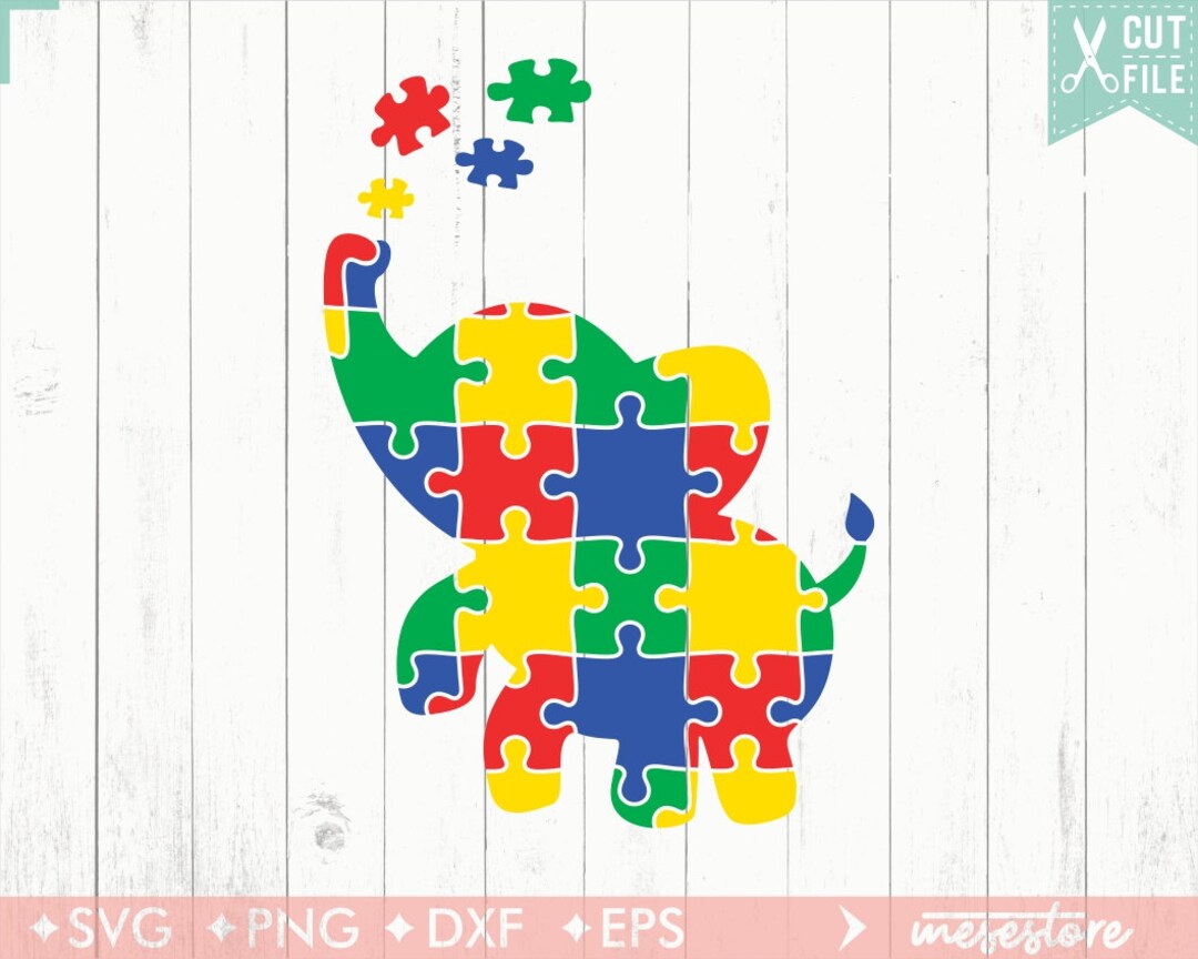 Autism Elephant Svg, Puzzle Piece Svg, Autism Support, 2nd April Svg ...