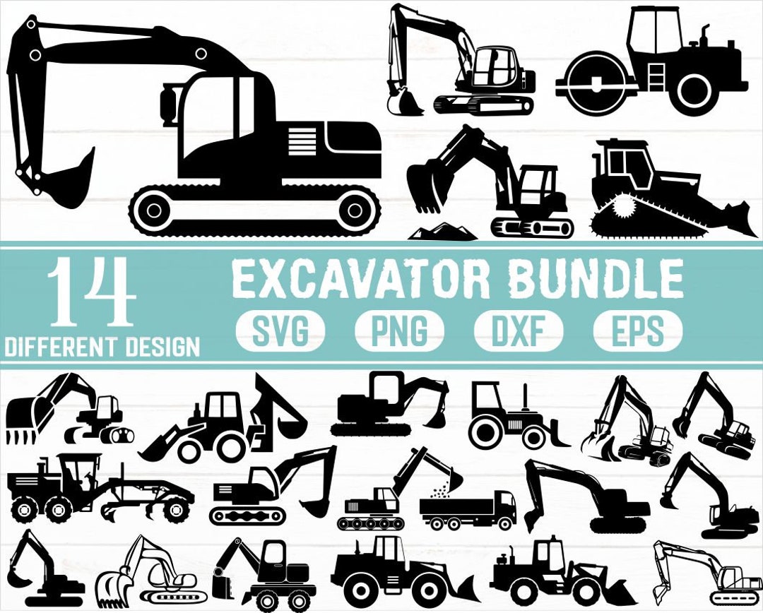 BAGGER SVG / Bagger Baustellenfahrzeug / Baggerfahrzeug / Bagger svg ...