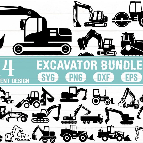 Excavator Svg - Etsy