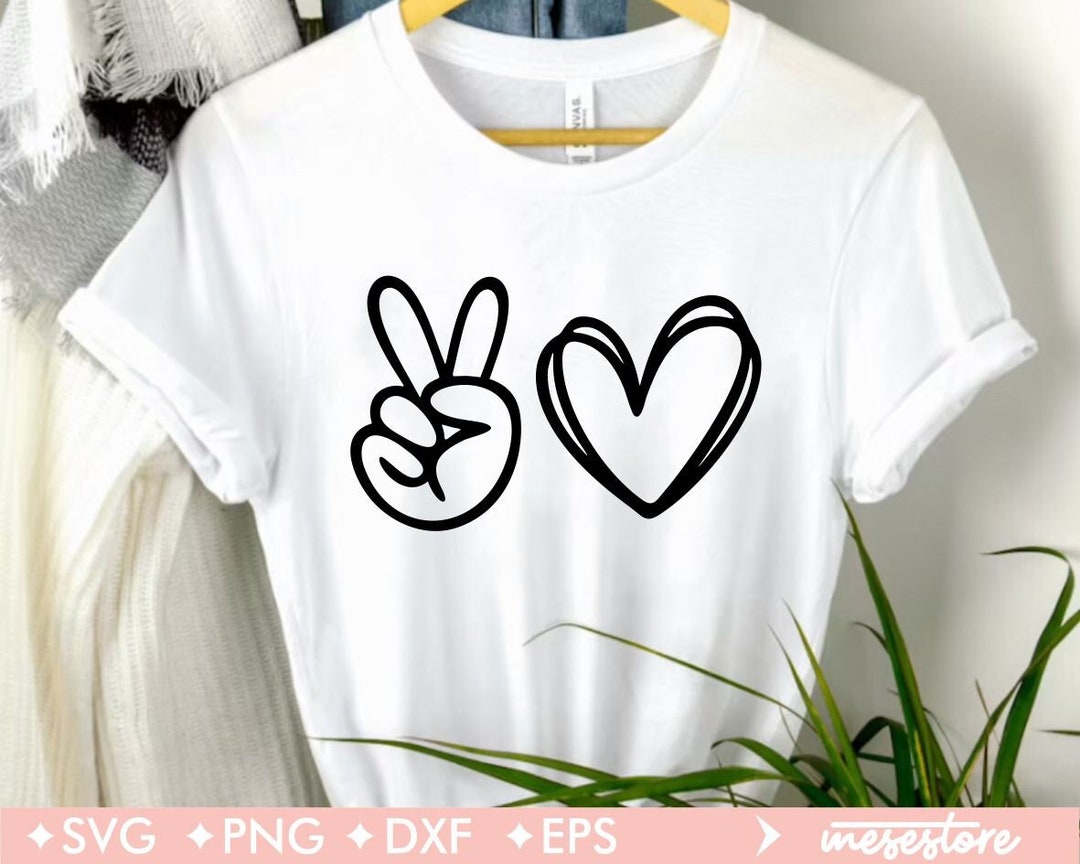 Peace and Love SVG File, Peace Love Svg, Peace Sign SVG Files for ...