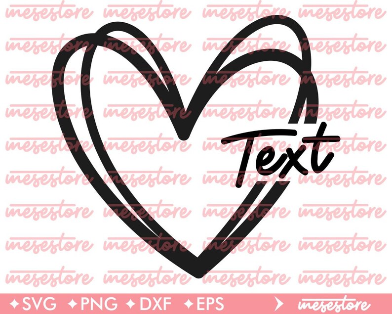 Doodle Heart SVG Heart Svg Svg Dxf Eps Png Files for Cutting | Etsy
