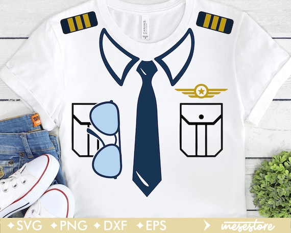 Pilot SVG Pilot Uniform Svg Pilot Costume Svg Svg Dxf Eps - Etsy