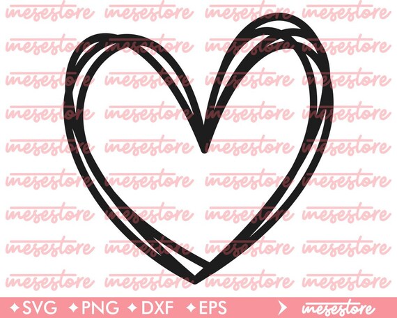 Doodle Heart SVG Heart Svg Svg Dxf Eps Png Files for Cutting | Etsy