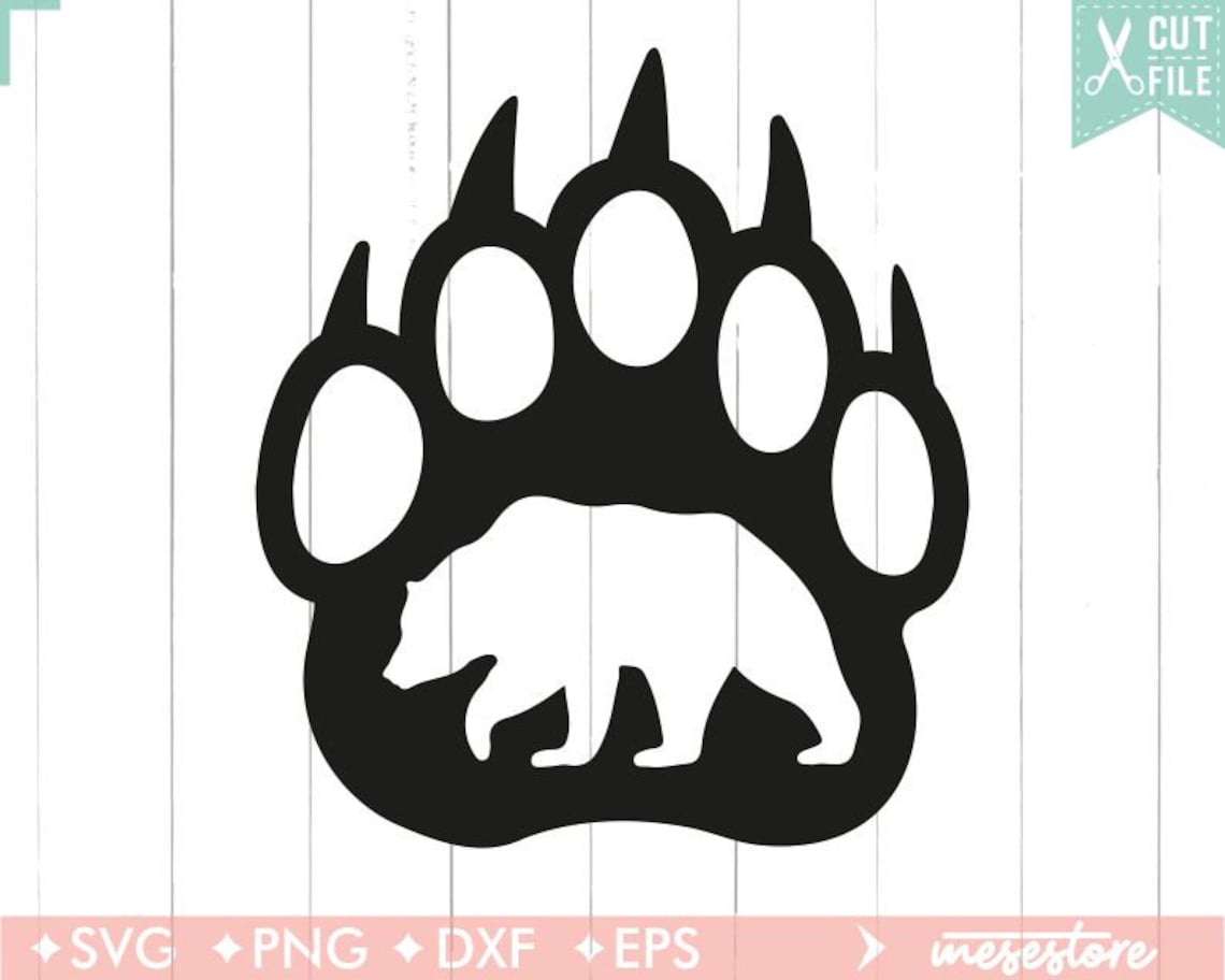Grizzly Bear Claw Paw SVG Bear Mama SVG Grizzly Bear Paw - Etsy