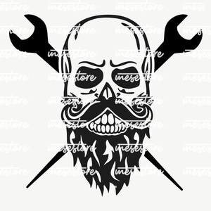 Ironworker SVG File, Ironworker Skull With Beard SVG File, Svg Dxf Eps ...