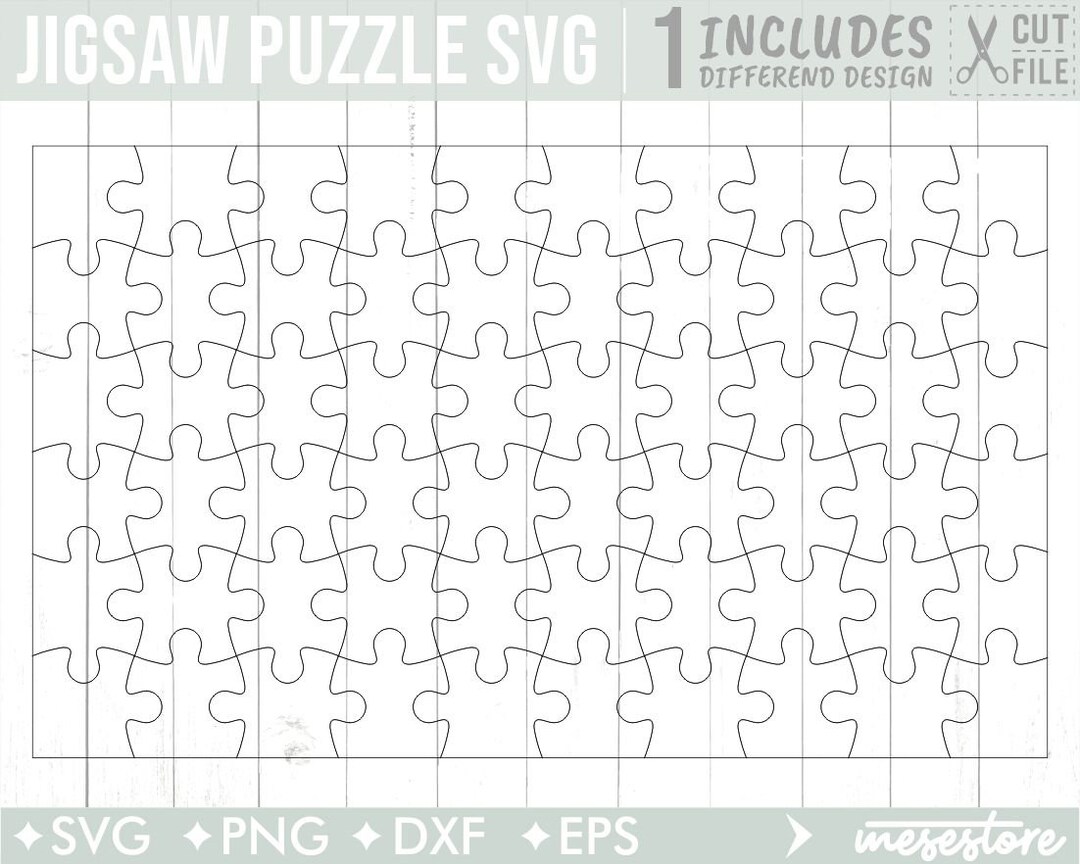 Jigsaw Puzzle Svg, Rectangular Puzzle SVG Cut File, Svg Dxf Eps Png ...