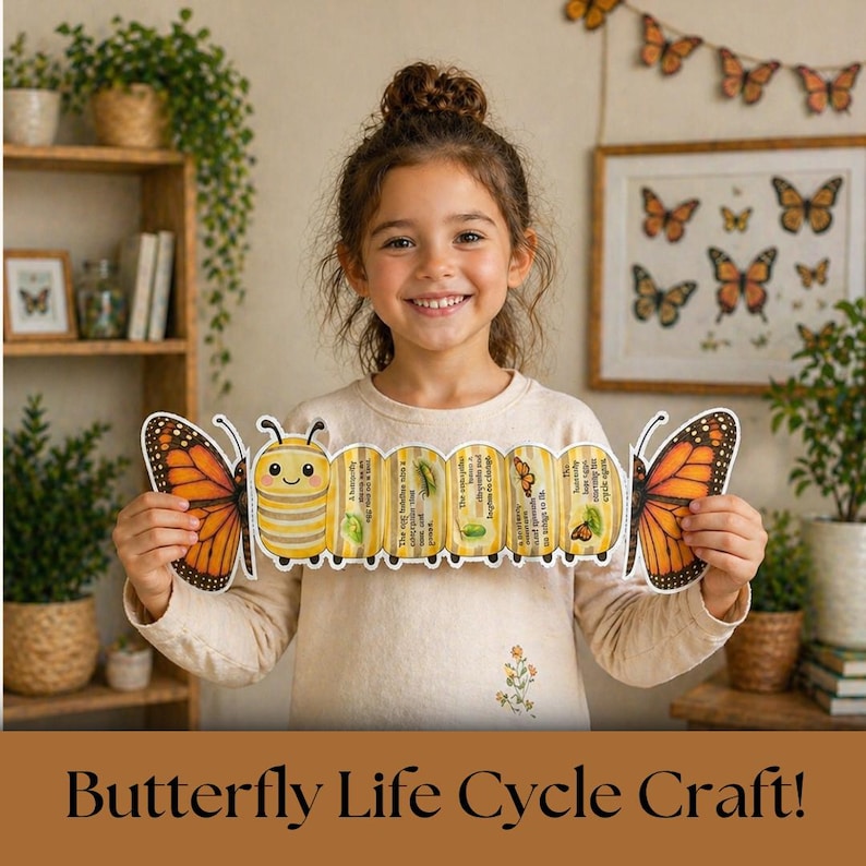Butterfly Life Cycle Craft Printable | Interactive Accordion Activity ...