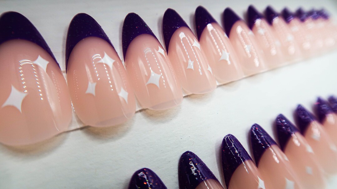 Like A Star French Tip Star Nail Art Press on Naild Ships Worldwide ...