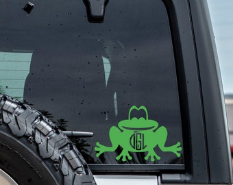 Frog Car Decals With Initial - Etsy