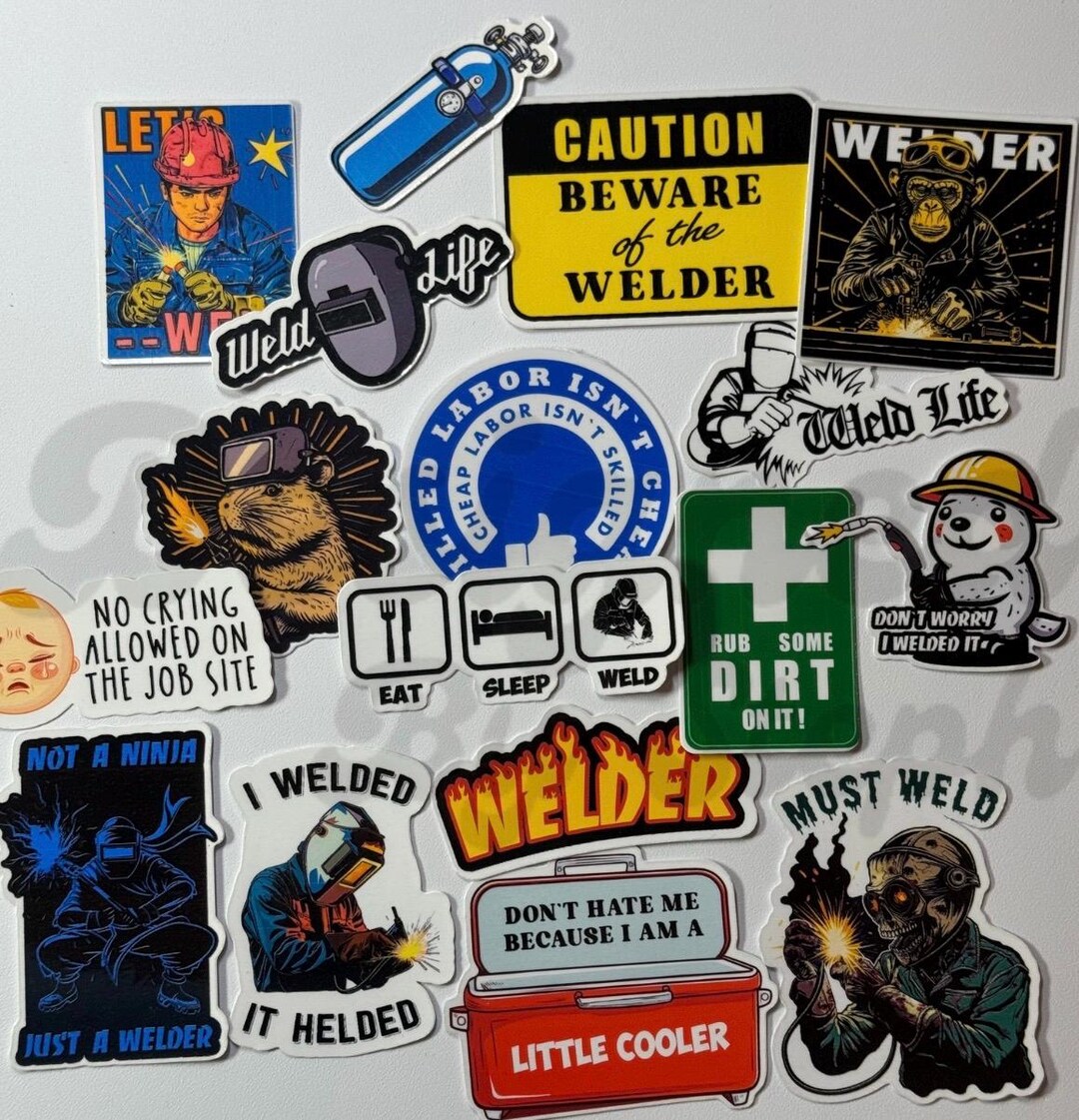 Welder Mask Stickers Blue Collar Workers Journeyman Welder Welder Gift ...