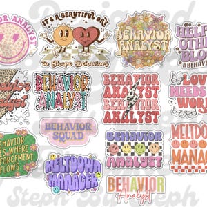 Behavior Analyst Stickers | Behavior Technician Stickers| RBT | BCBA ...