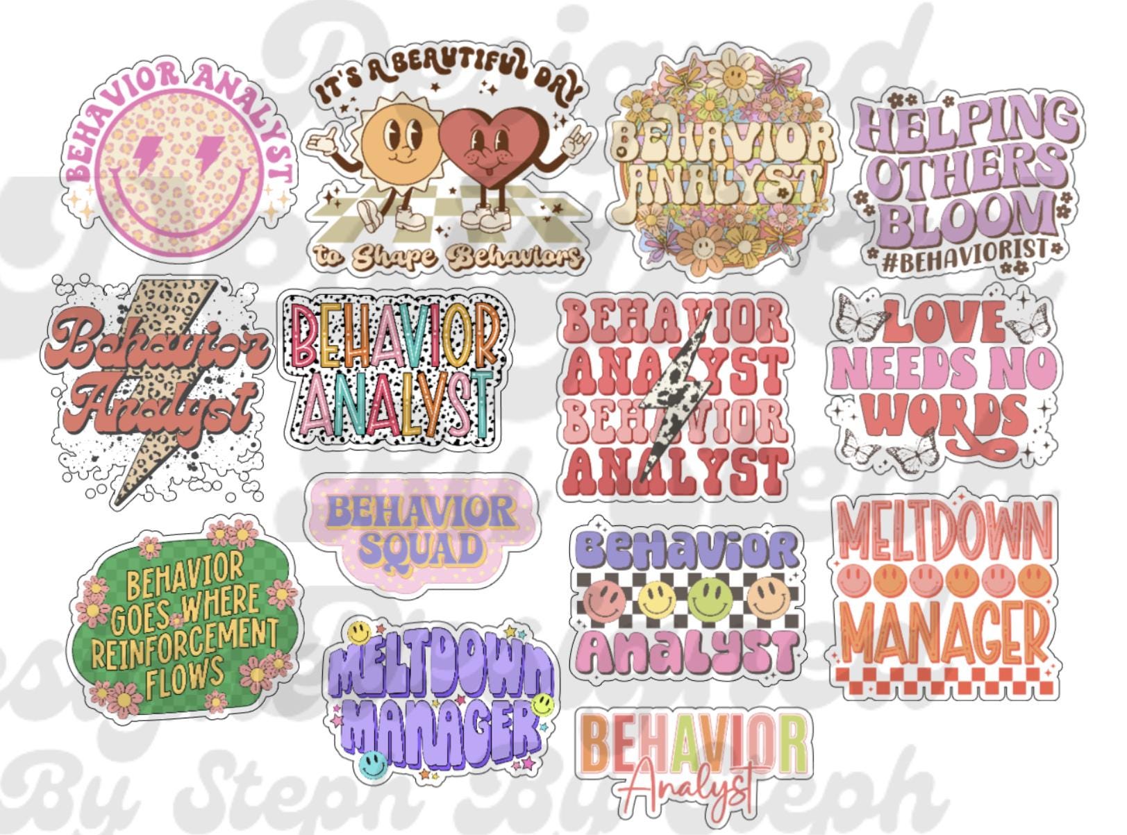 Behavior Analyst Stickers | Behavior Technician Stickers| RBT | BCBA ...