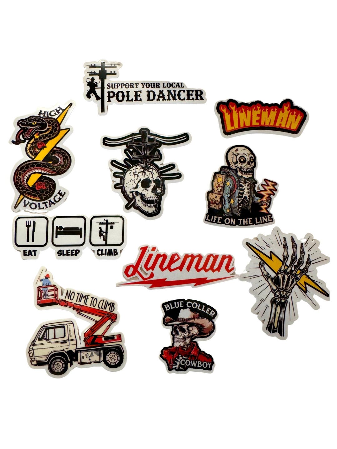Lineman Hard Hat Stickers | Blue Collar Workers | Journeyman Lineman ...