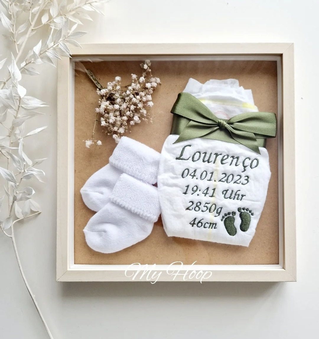Embroidered Diaper Baby Diaper Personalized Gift Idea Gift Newborn ...