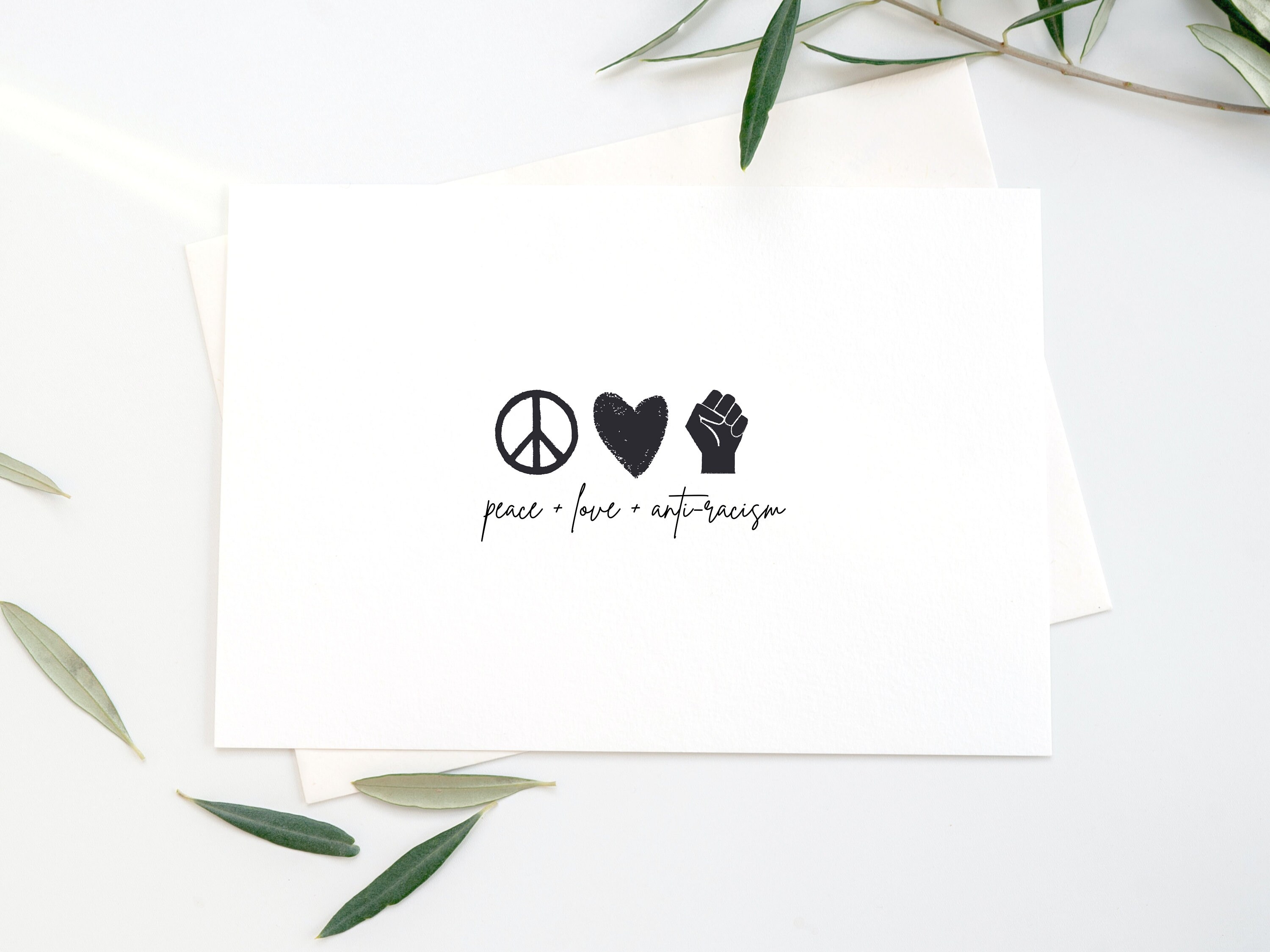 PRINT WALL ART Peace Love Anti-racism Social Justice - Etsy
