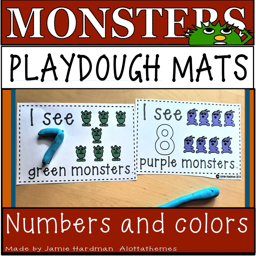 Monster Colors and Numbers Playdough Mats - Etsy