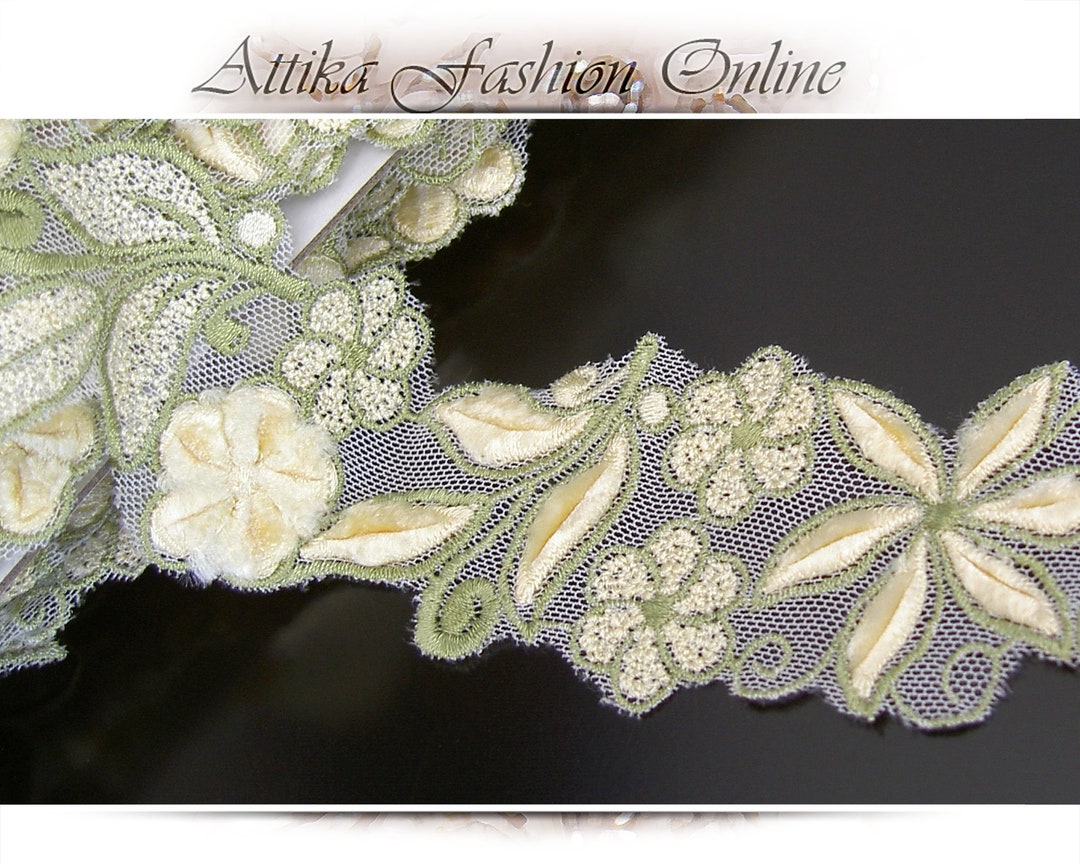 French Allure ⋆ Embroidered Designer Mesh Trim – per Yard – 6cm WIDE ...