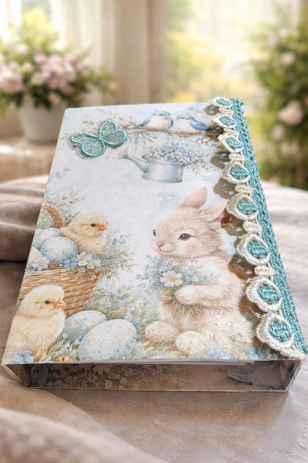 Handmade Easter Junk Journal – Shabby Chic Bunny Keepsake Book – Pastel ...