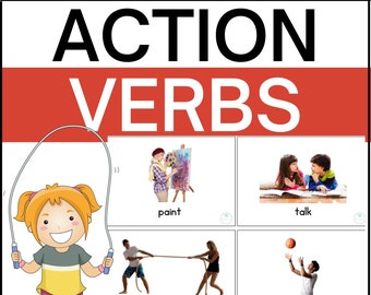 Action Verbs Worksheets Activities Picture Cards for Autism Special ...