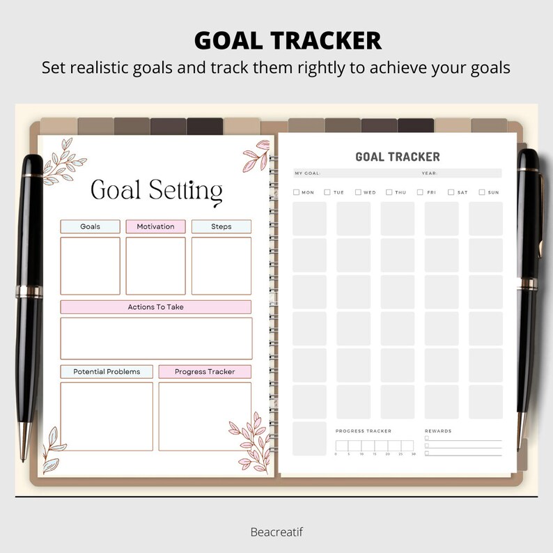 Goals Tracker, Goal Planner, Goal Checklist, Digital Goal Planner ...